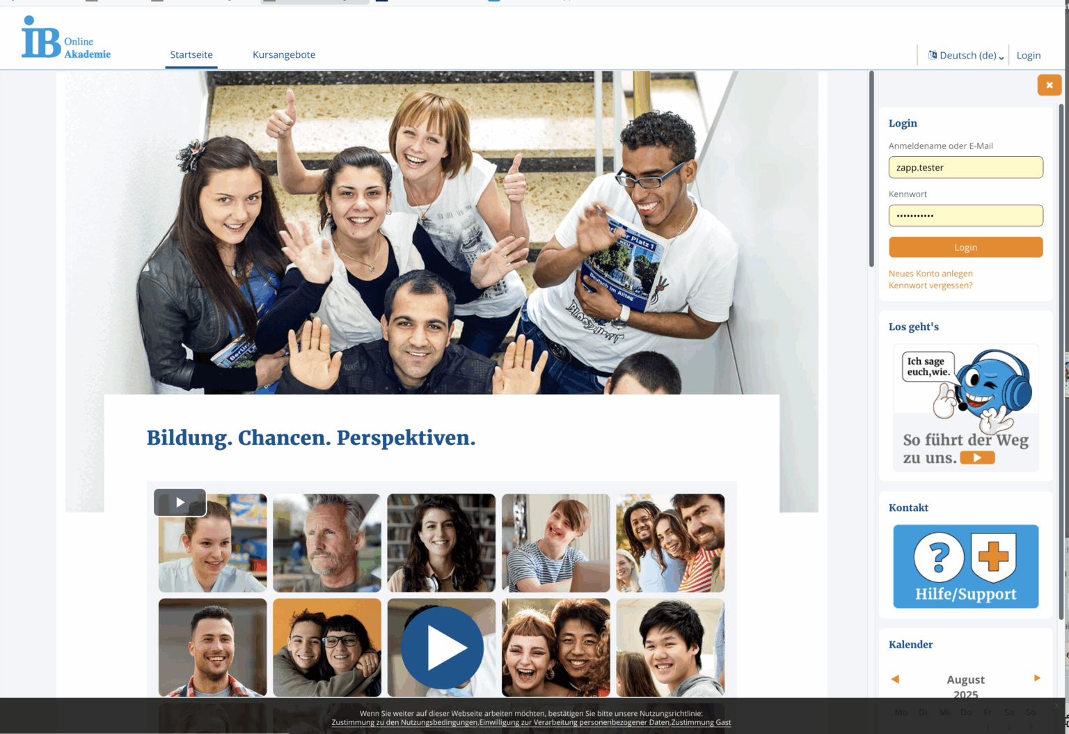 Eine Bühne für die IB Online-Akademie - Zapp eLearning GmbH